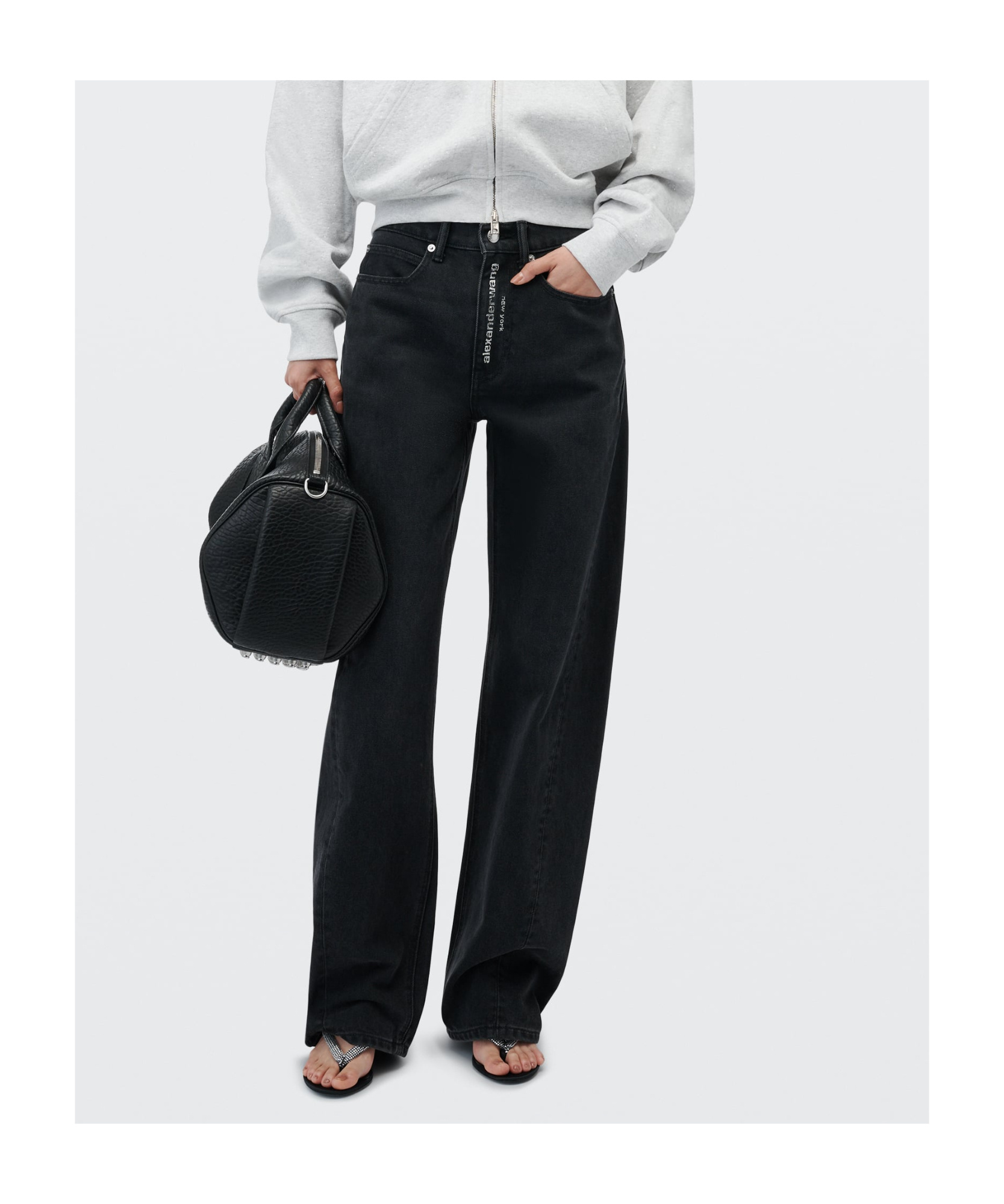 ALEXANDER WANG Alexander Wang Hotfix Logo Straight-Leg Jeans
